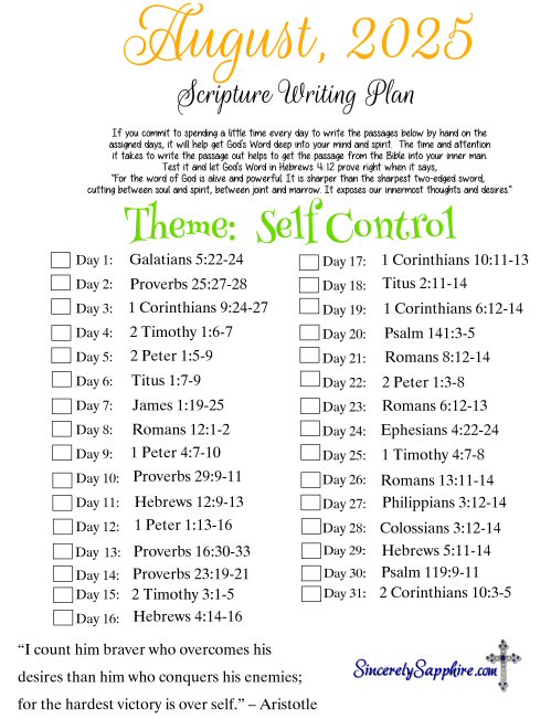 Scripture Writing Plans | Sincerely, Sapphire